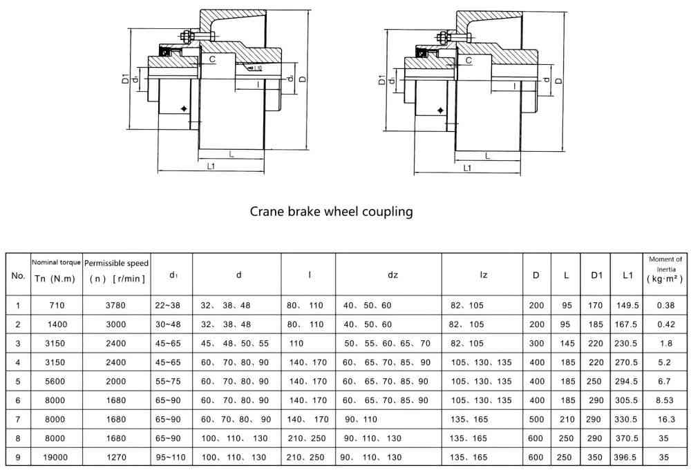 Brake wheel coupling - Crane Brake wheel coupling-Crane Parts Manufacturer