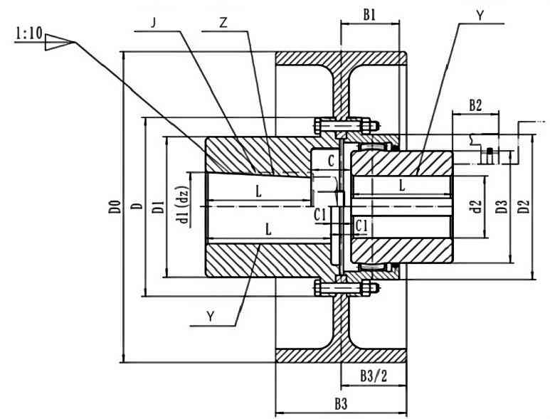 Brake wheel drum gear coupling - Crane Brake wheel coupling-Crane Parts ...
