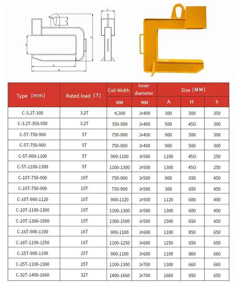 C-type hook - Crane C-type spreader-Coil hook-Crane Parts Manufacturer